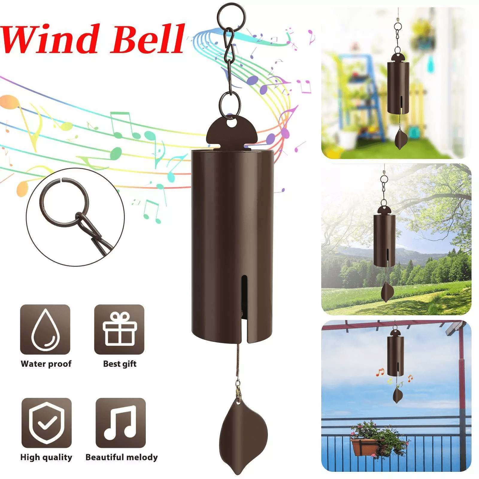 Large Deep Resonance Heroic Wind Chime Bell | Inspire Uplift