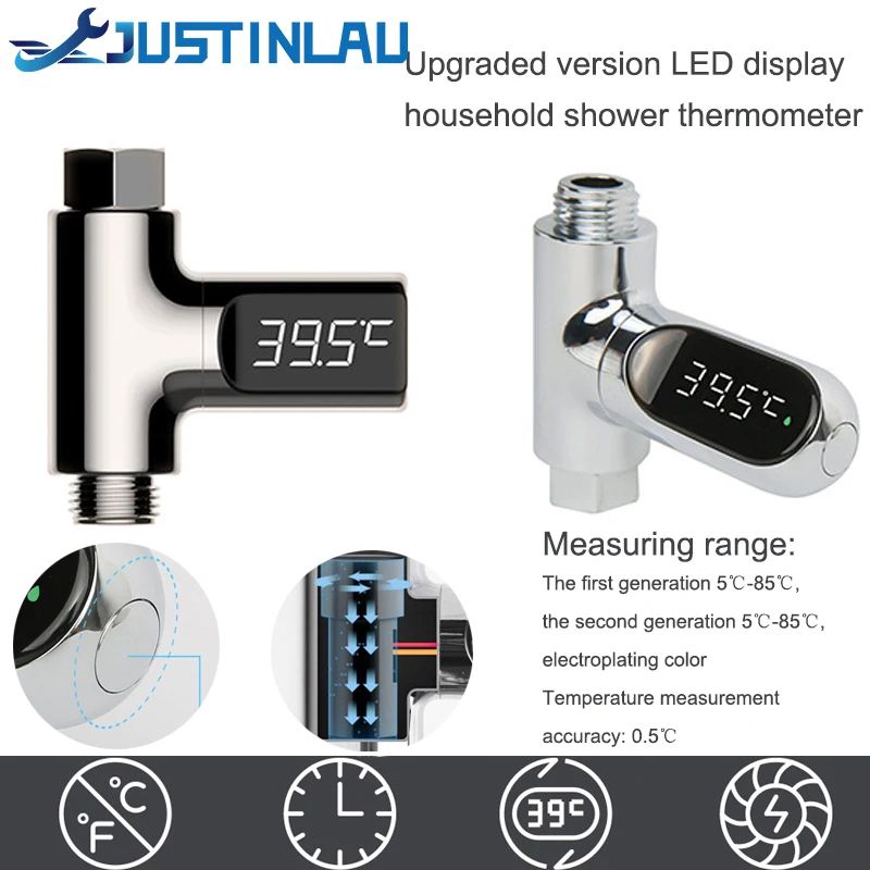 Smart LED Shower Thermometer | Baby & Energy Safe | Inspire Uplift