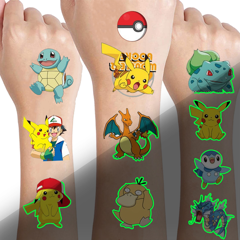 Pokemon Glow Tattoo Stickers – Luminous Kids | Inspire Uplift