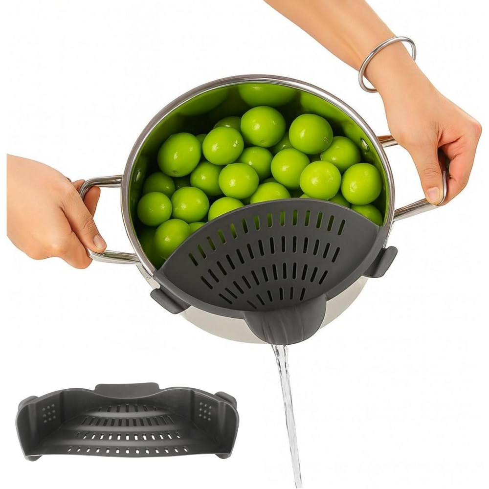 Clamp-on Silicone Pasta Filter for Noodles, Vegetables | Inspire Uplift