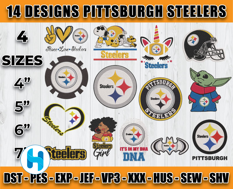 Bundle 14 designs NFL Pittsburgh Steelers Embroidery, NFL Pi | Inspire ...