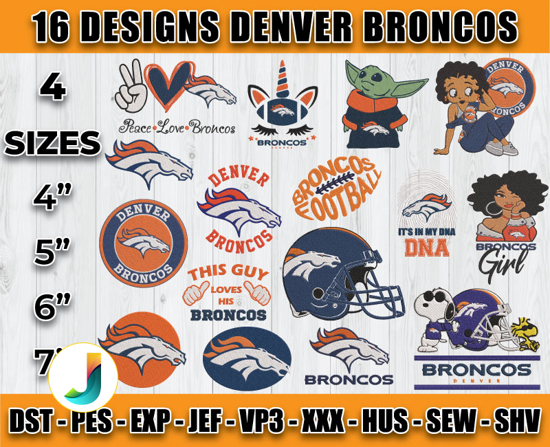 Bundle 16 designs NFL Denver Broncos Embroidery, NFL Denver | Inspire ...