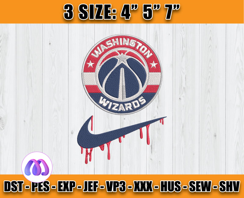 NBA Mix Nike, Washington Wizards Embroidery Design, NBA Embr | Inspire ...
