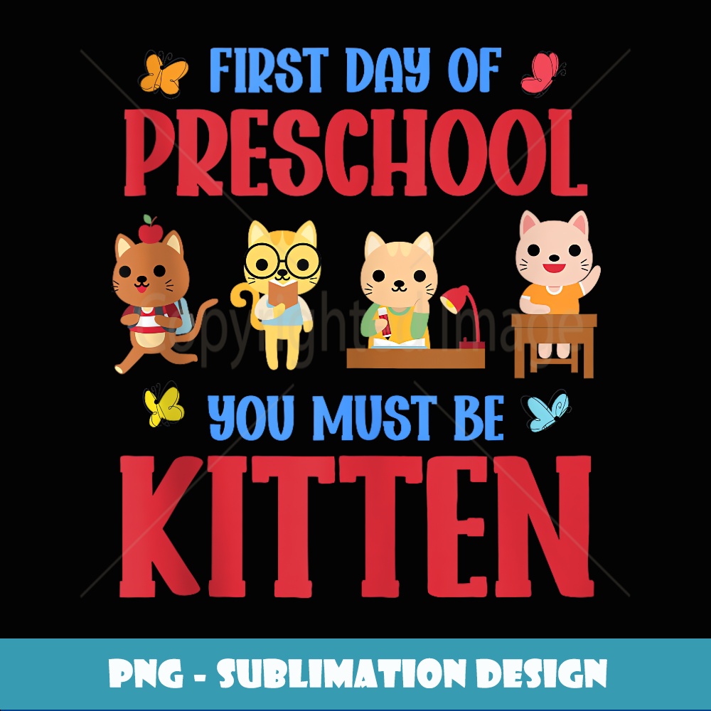 Kitten Back To School Cat - Instant Sublimation Digital Down | Inspire ...