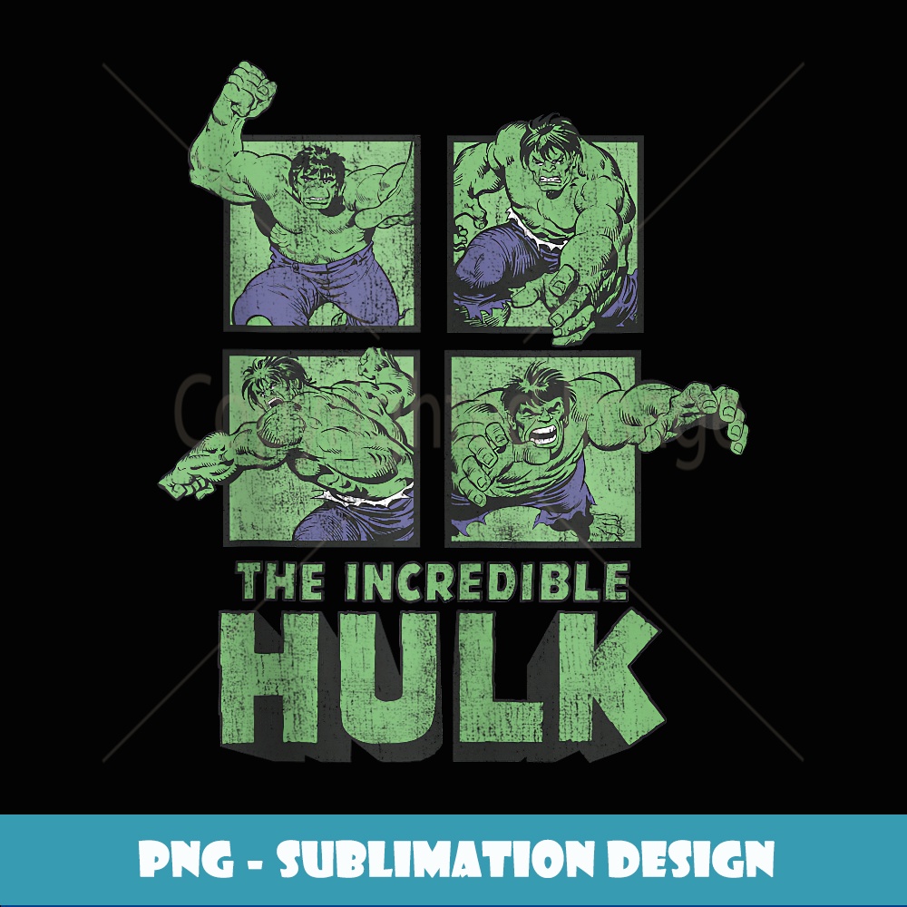 Marvel The Incredible Hulk Vintage Portrait Collage - PNG Tr | Inspire ...