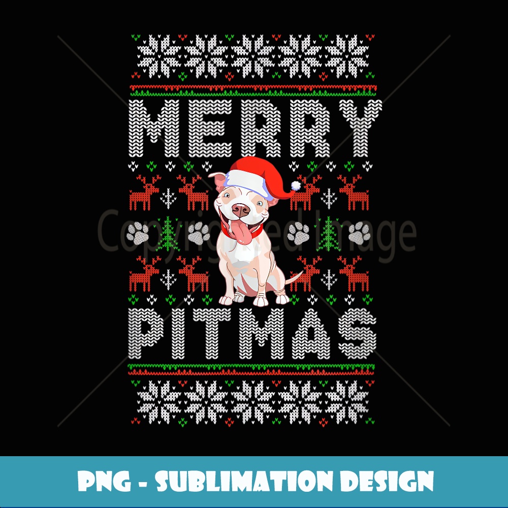 Funny Pitbull Christmas - Merry Pitmas - Ugly er - PNG Trans | Inspire ...