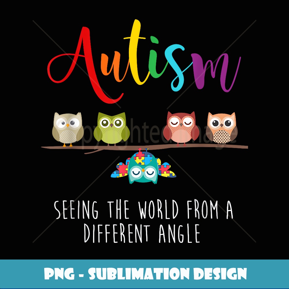 Cute Owls Puzzle Pieces Autistic Autism Awareness - High-Res | Inspire ...