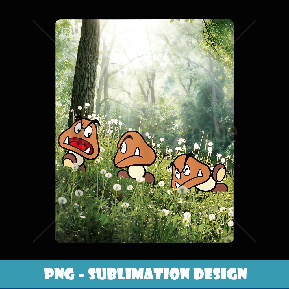Super Mario Goomba In The Forest Group Shot Portrait - Elega | Inspire ...
