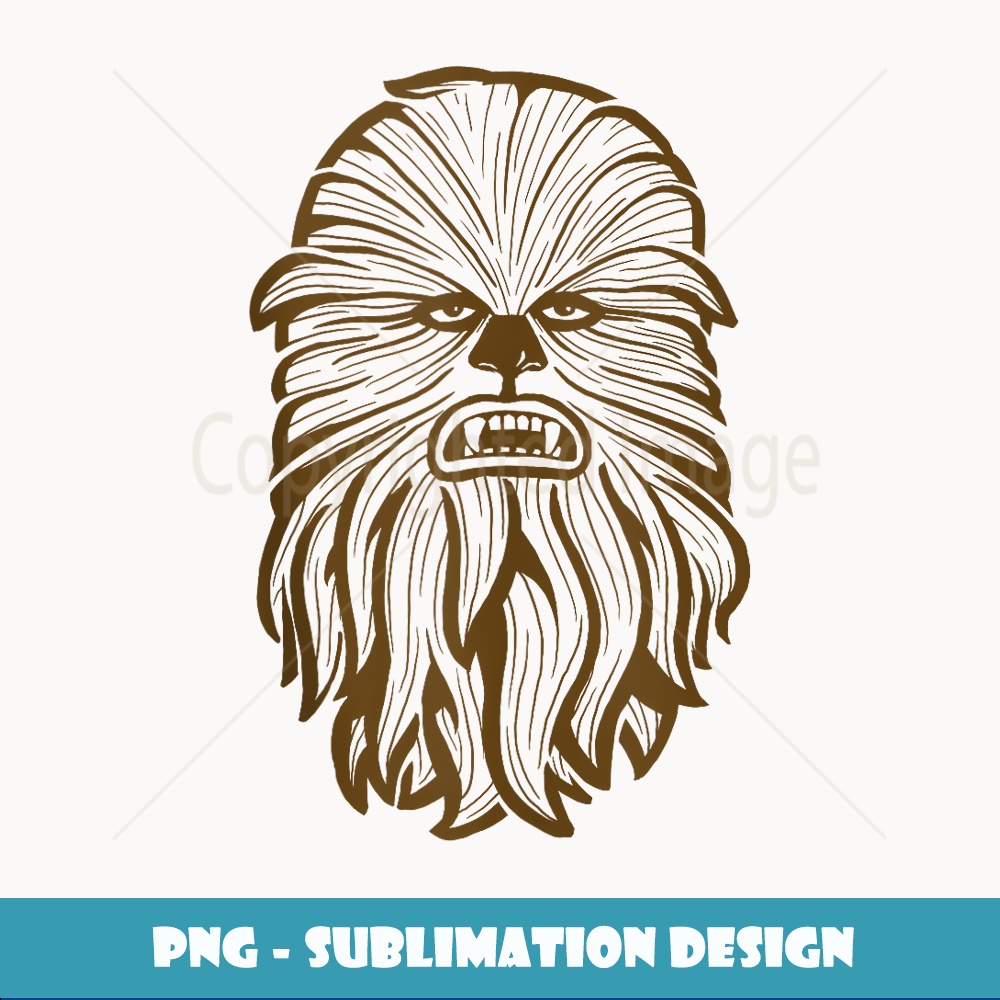 Star Wars Chewbacca Brown Outline Portrait - High-Quality PN | Inspire ...