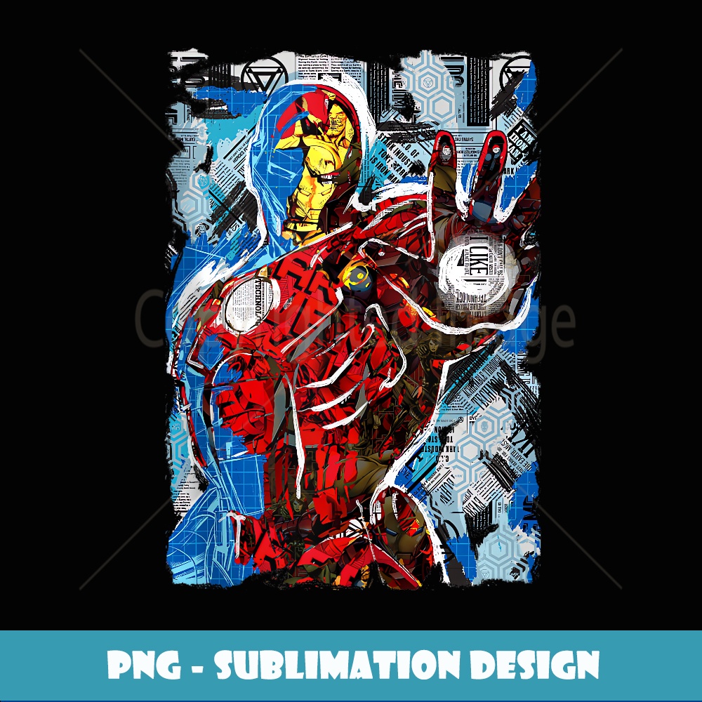 Marvel Avengers Iron Man Grid Overlay - PNG Transparent Subl | Inspire ...
