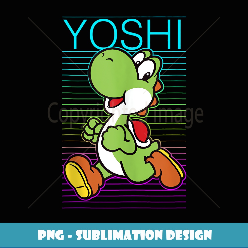 Super Mario Yoshi Retro Gradient Fade - Sublimation-Ready PN - Inspire ...