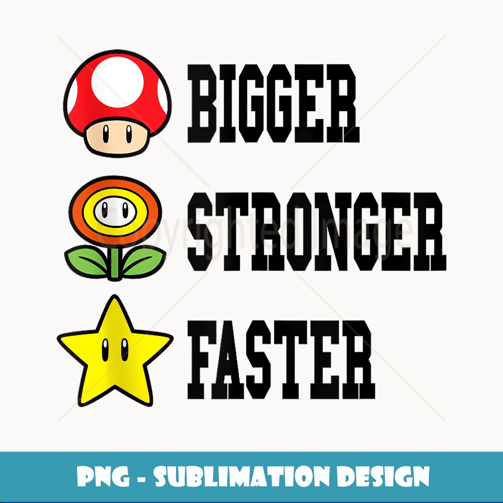 Super Mario Bigger Faster Stronger Game Symbols - Digital Su | Inspire ...