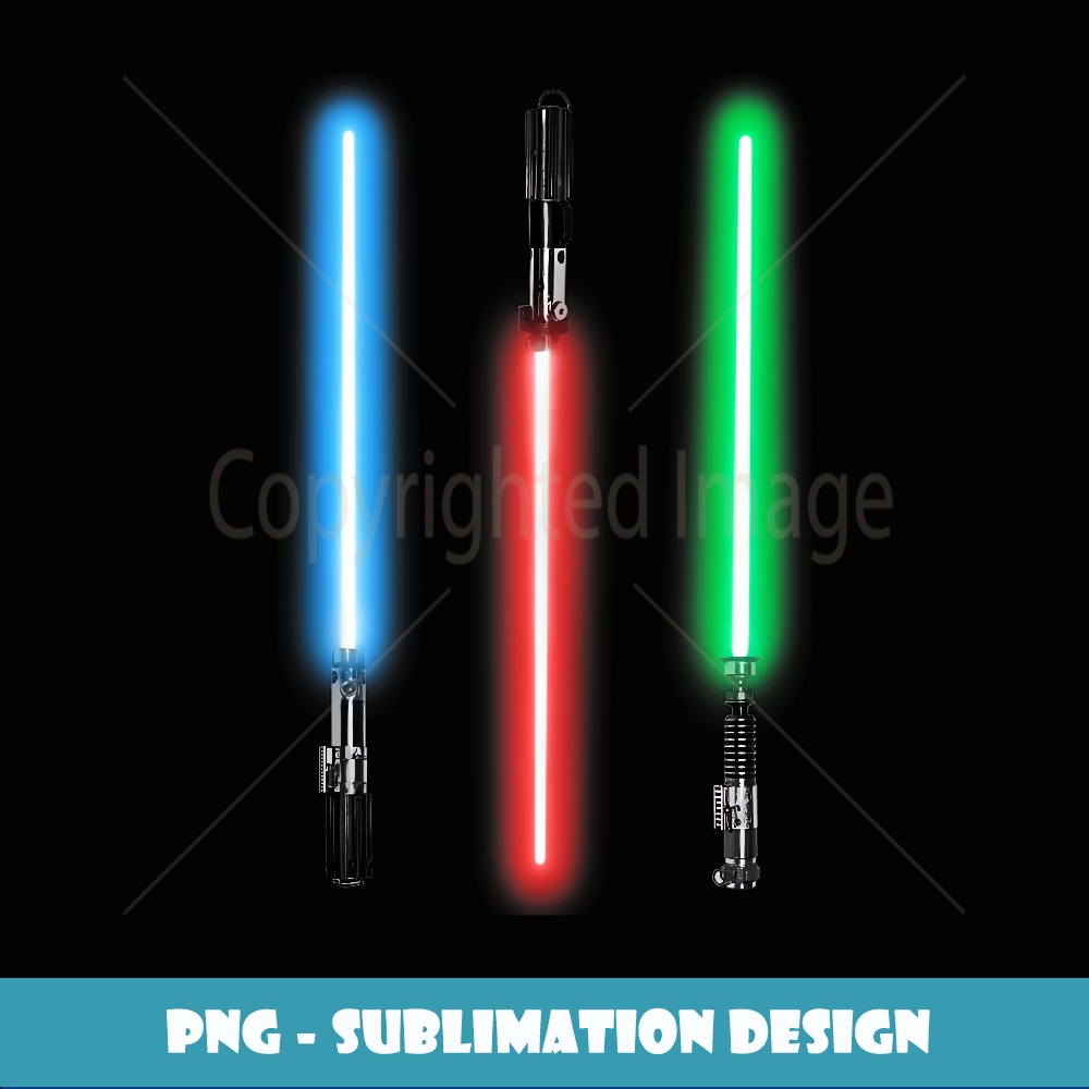 Star Wars Blue Red Green Lightsabers - Retro PNG Sublimation | Inspire Uplift