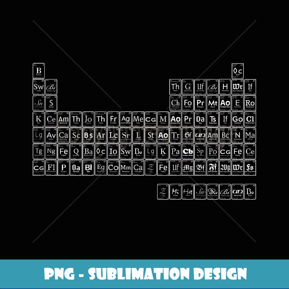 Periodic Table of Typefaces T- For Graphic Designers - PNG T - Inspire ...