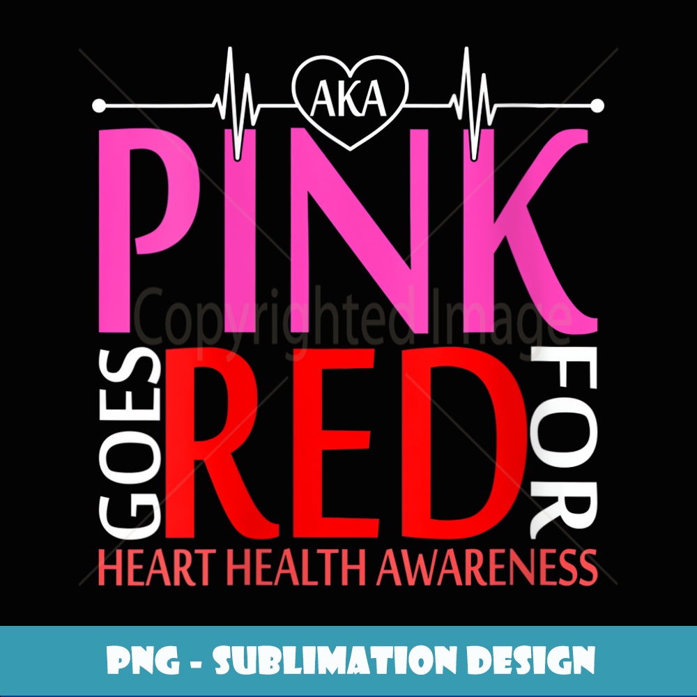Womens AKA Pink Goes Red For Heart Health Awareness V-Neck - | Inspire ...