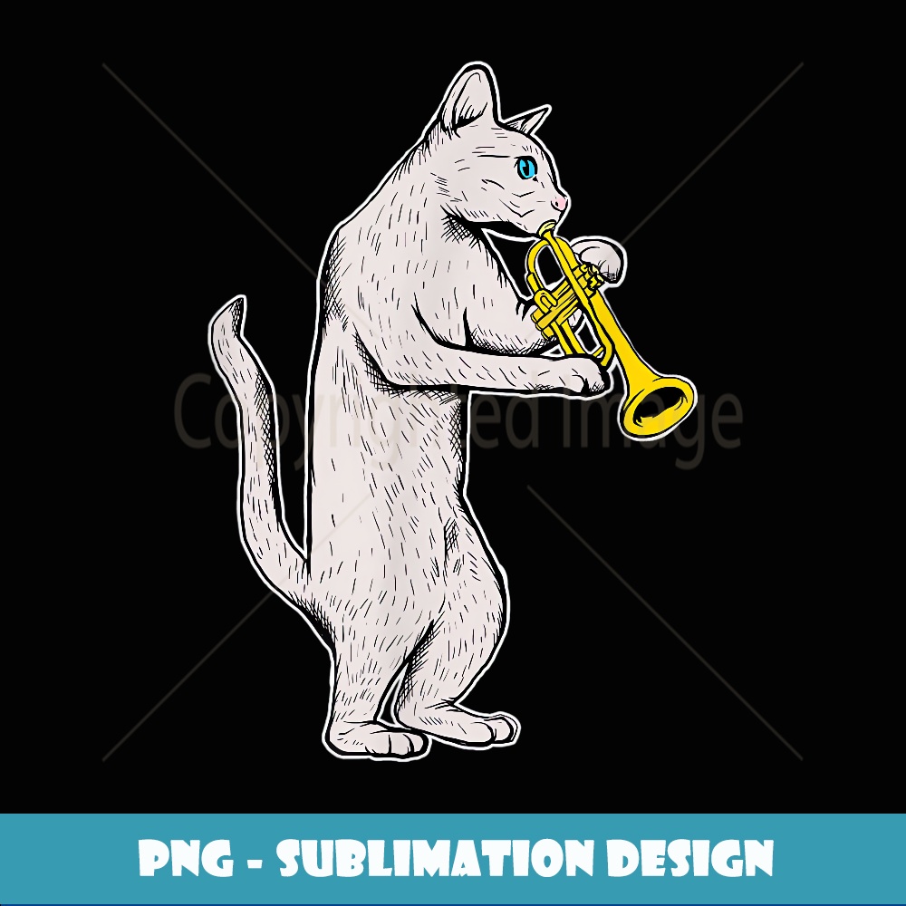 Jazz Cat Cool Musician Jazz Player Trumpet - Sublimation-Rea | Inspire ...