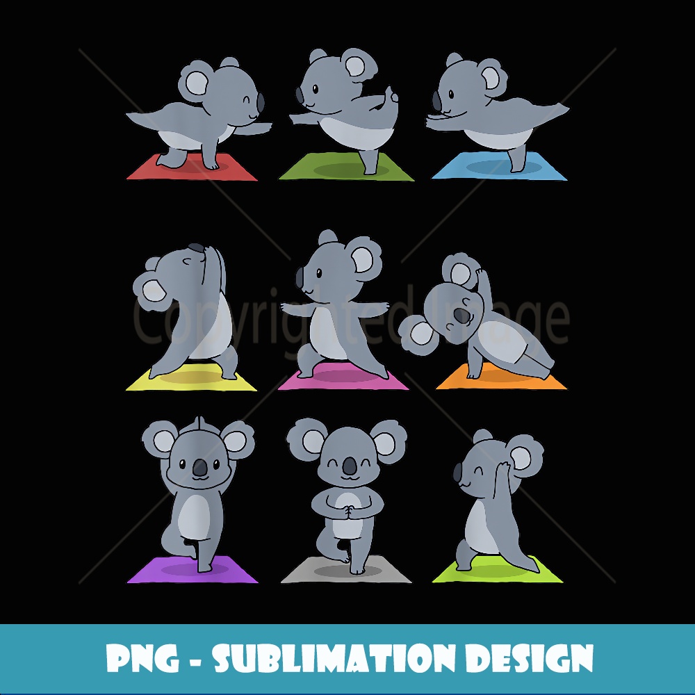 Koala Yoga T- Funny Koalas In Yoga Poses Sports Tee - Instan - Inspire ...