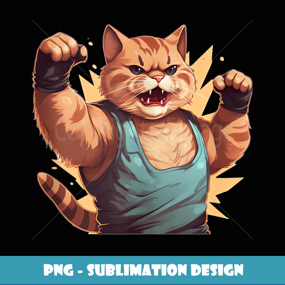 Funny Bodybuilding Cat for Muscle Cats Fans and Sport Lovers | Inspire ...