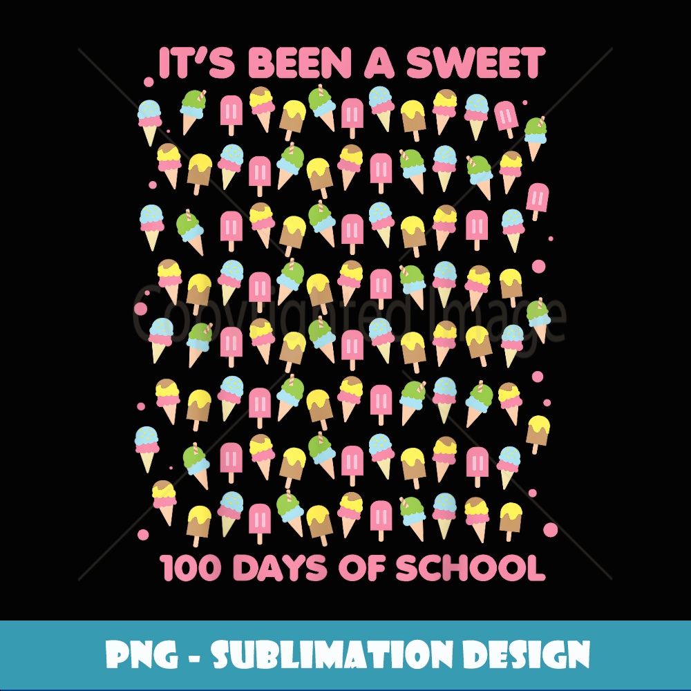 Ice Cream Cone 100 Days Of School Teacher - Instant PNG Subl | Inspire ...