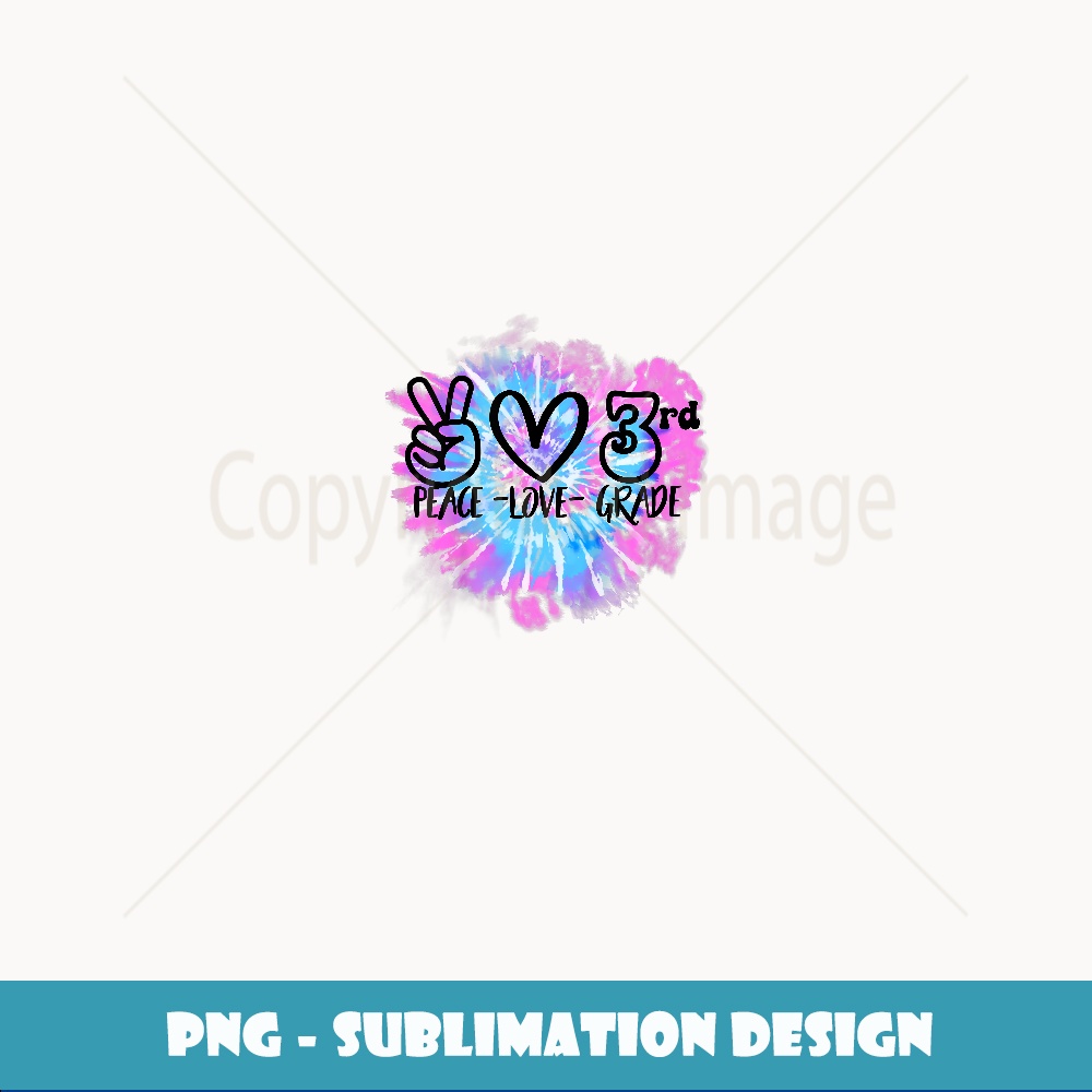 Kids Peace Love 3rd Grade Girl First Day School Tie Dye Grap | Inspire ...