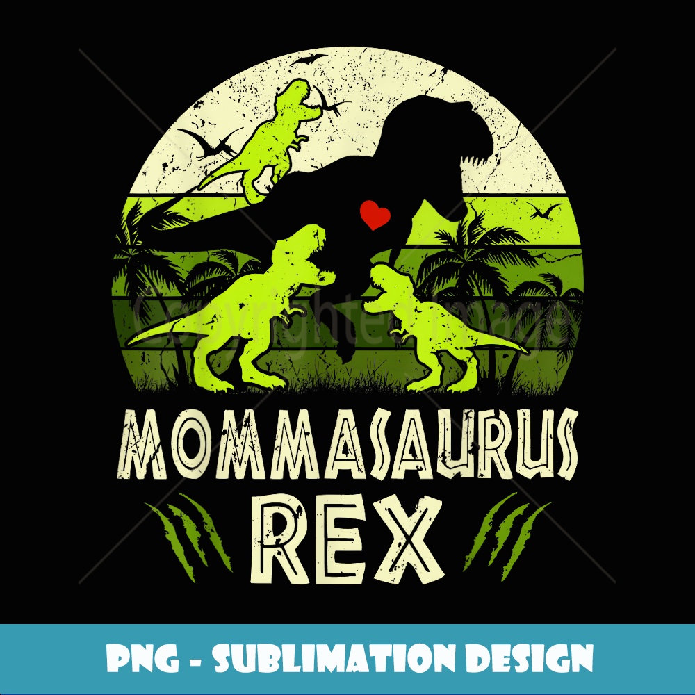 Momma Dinosaur T Rex Mommasaurus 3 kids Matching Family - Vi | Inspire ...