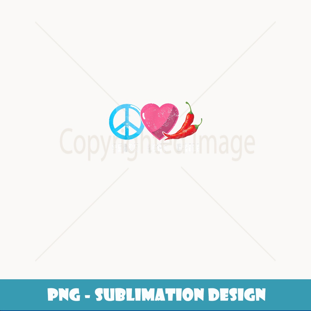 Peace Love Chili Peppers Red Hot Spicy Pepper Eat - Trendy S | Inspire ...