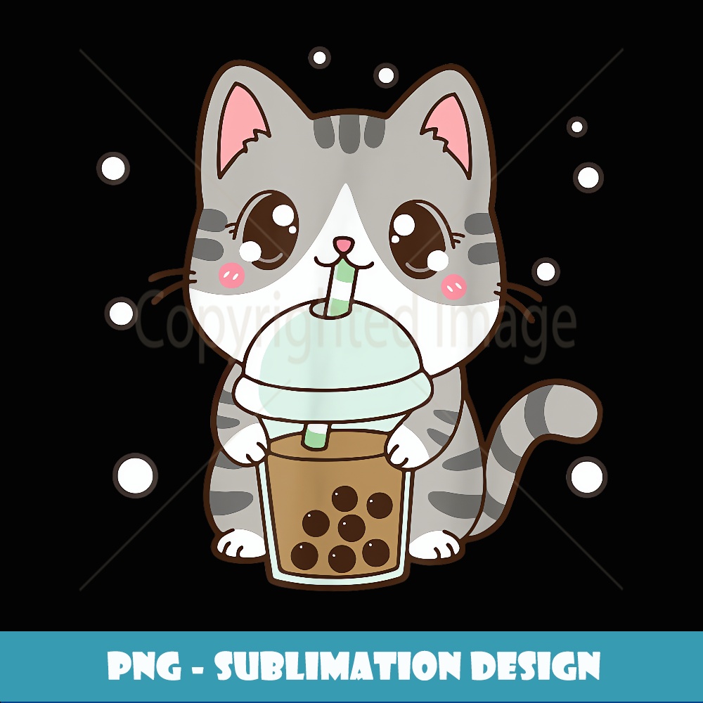 Cute Cat Boba Bubble Tea Kawaii Anime Kids Youth Teen Girls | Inspire ...
