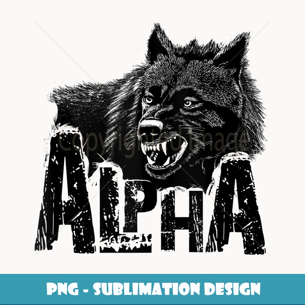 Alpha Predator Scary Angry Wolf Face - Retro PNG Sublimation | Inspire ...