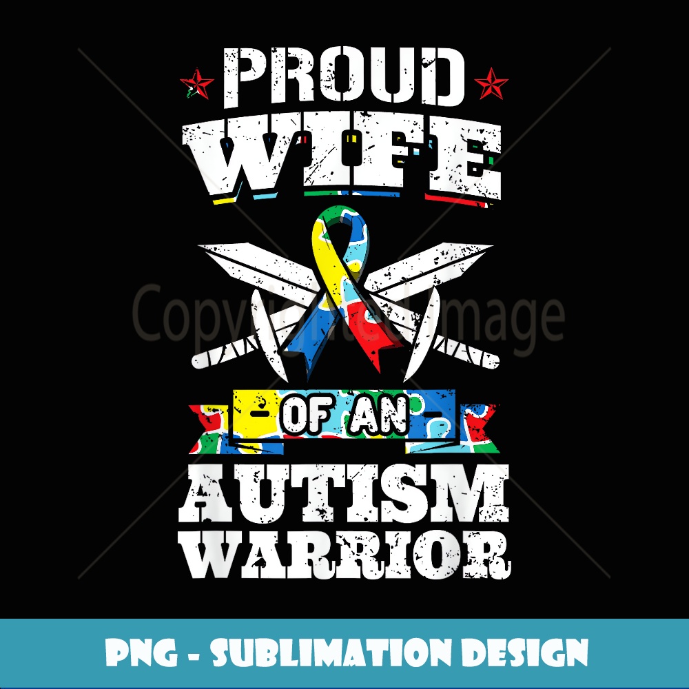 Proud Wife Of An Autism Warrior Autistic Awareness Ribbon - | Inspire ...