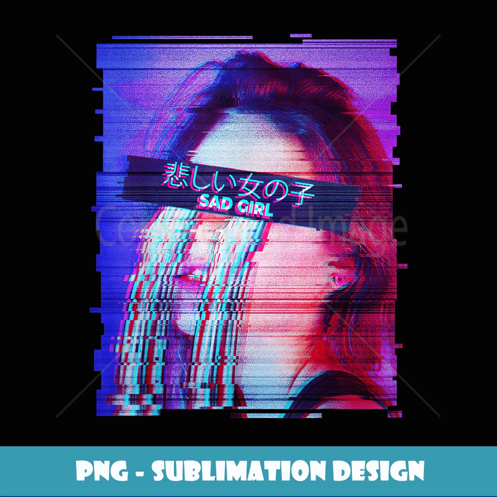 Sad Anime Girl - Japanese Synthwave Vaporwave Anime Otaku - | Inspire ...