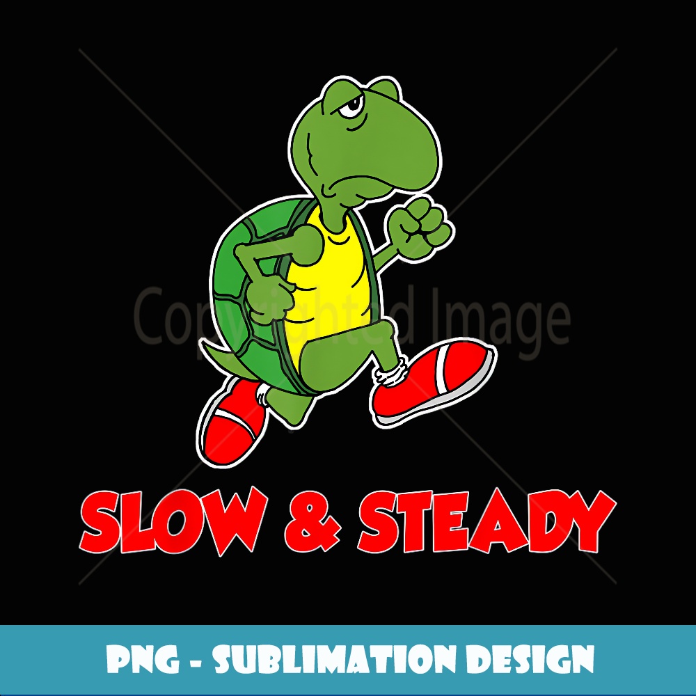 Slow And Steady Runner Funny Running Cartoon urtle - Premium | Inspire ...