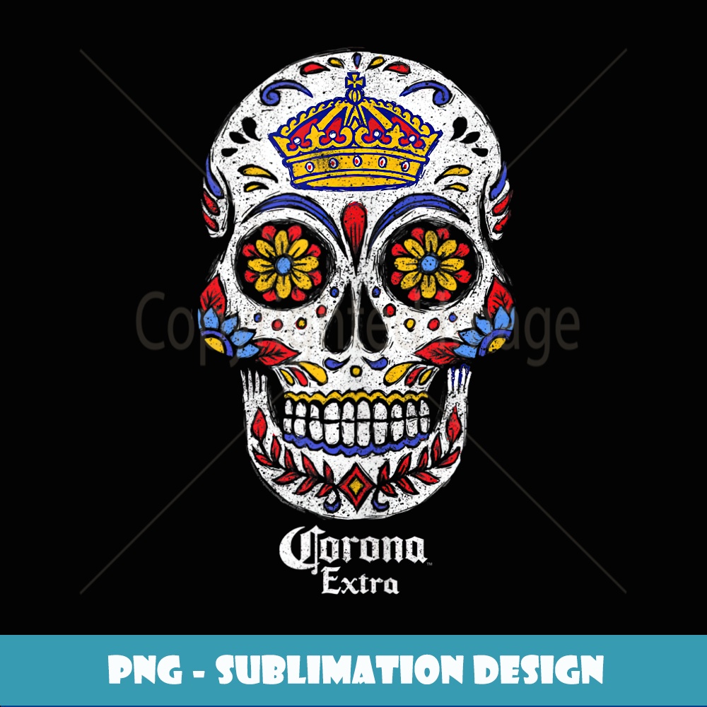 Corona Extra Sugar Skull - Sublimation-Ready PNG File | Inspire Uplift