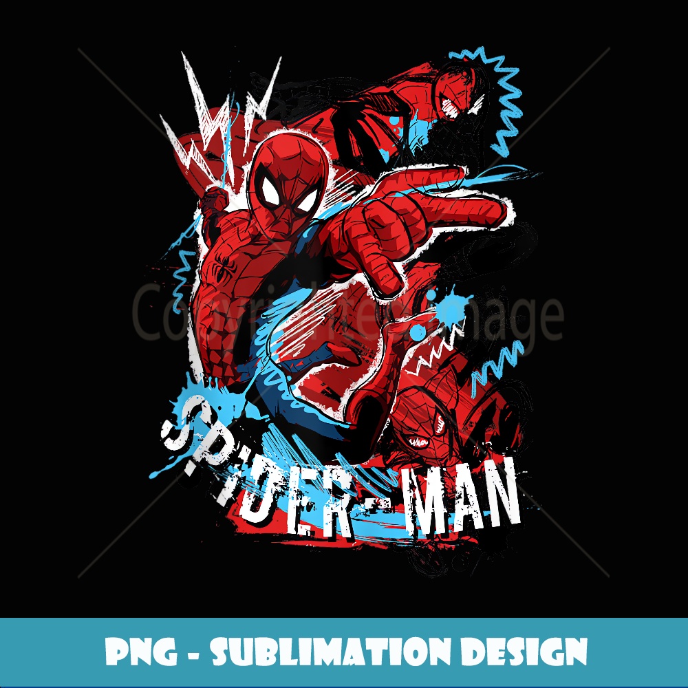 Marvel SpiderMan Sketches - Signature Sublimation PNG File | Inspire Uplift
