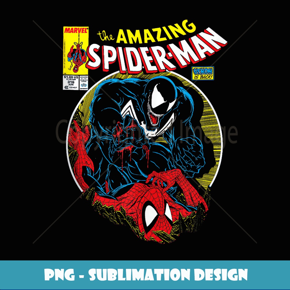 Marvel SpiderMan VS Venom Bloody Battle Comic Cover - Premiu | Inspire ...