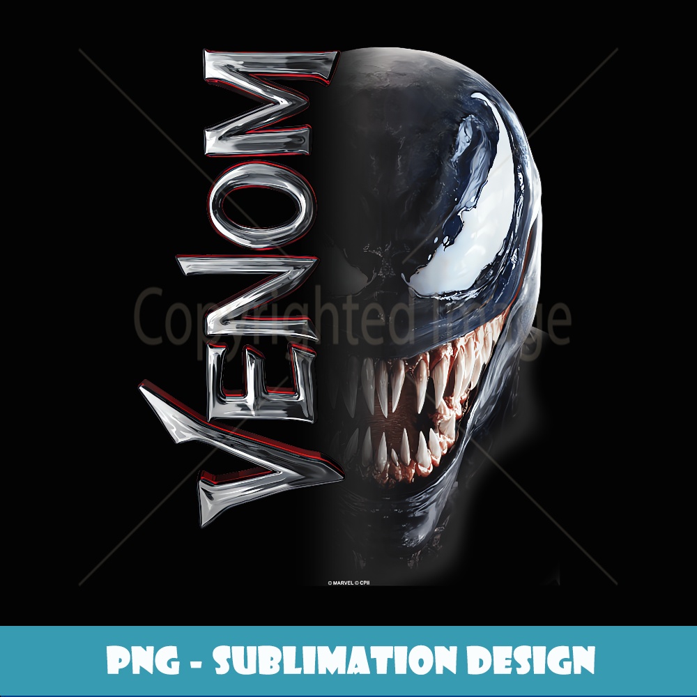 Marvel Venom Split Down The Middle Grin - Digital Sublimatio | Inspire ...