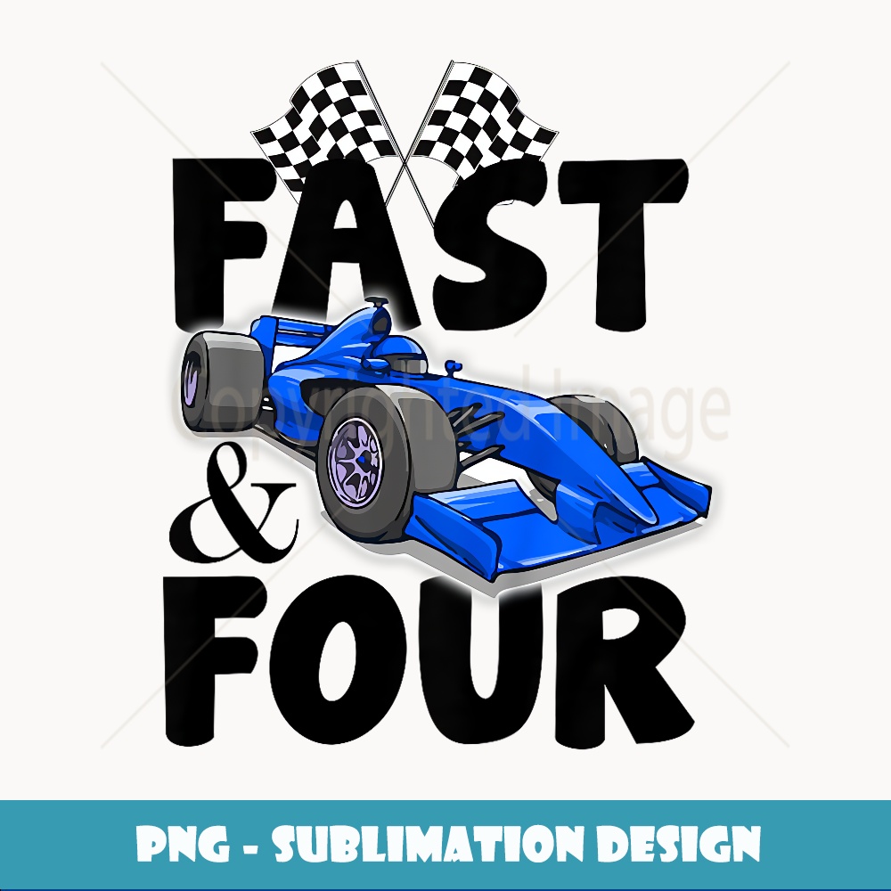 Kids Fast & Four Car Racer 4th Birthday Boy Racing Fourth Bd | Inspire ...