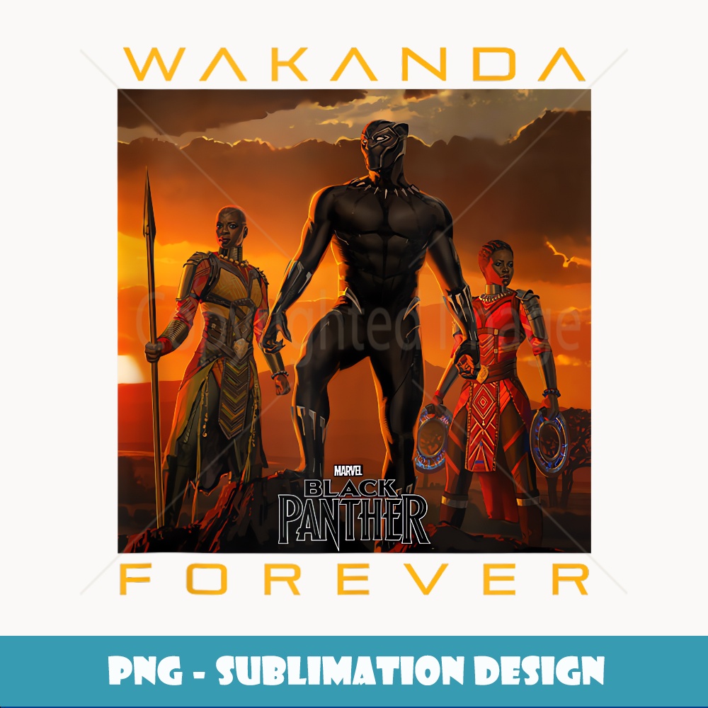 Marvel Black Panther Wakanda Forver Sunset Trio - Sublimatio | Inspire ...