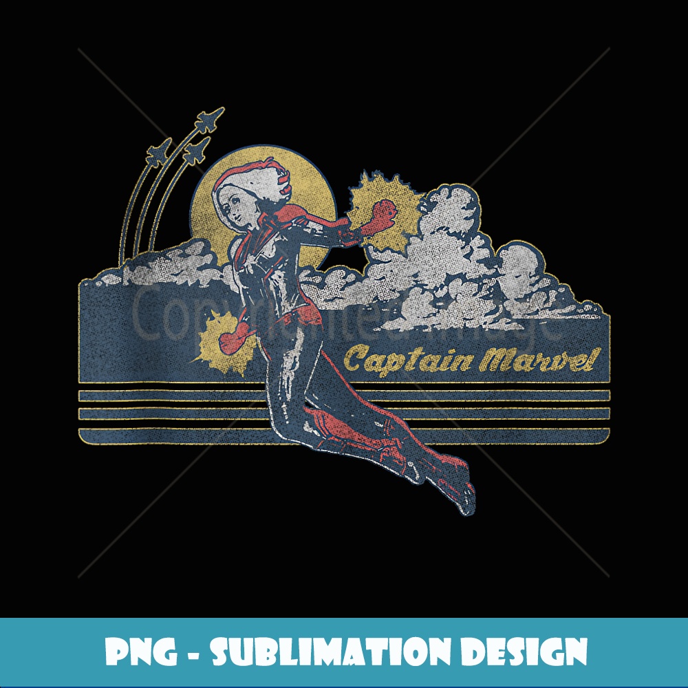 Captain Marvel Retro Sunset - PNG Transparent Sublimation De | Inspire ...