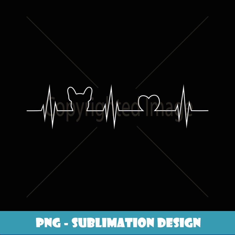 Heartbeat EKG with French bulldog and heart - Premium Sublim | Inspire ...