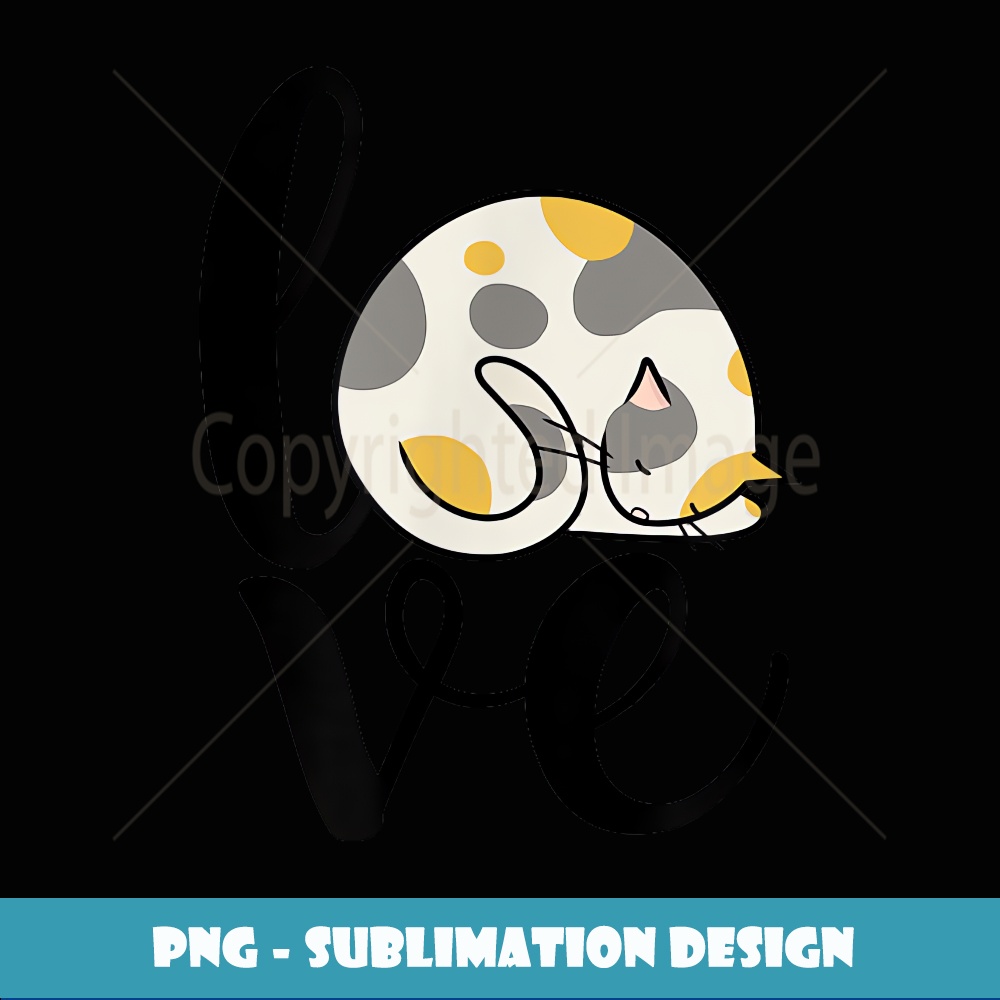 Sleeping Calico Cat Letter Print Love for Cat Lovers - High- | Inspire ...
