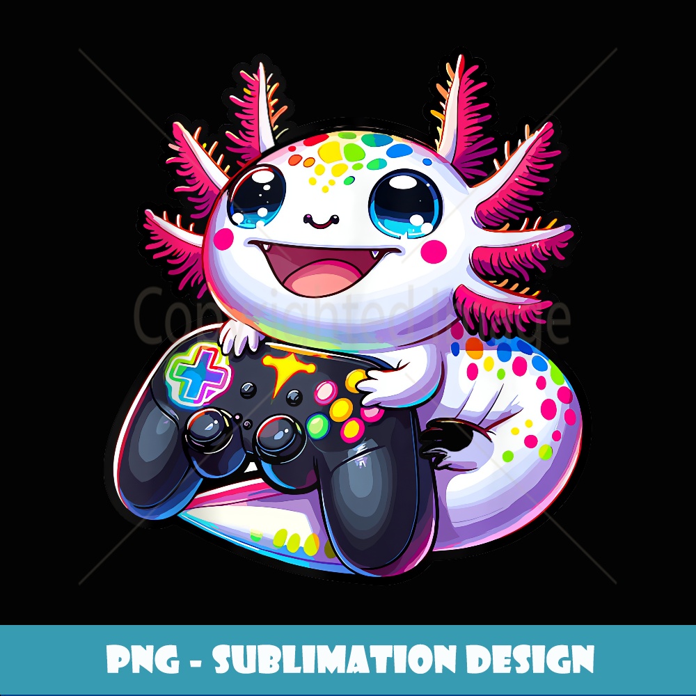 Gamer Axolotl Kawaii Axolotl Anime Gaming Funny Video games - Inspire ...