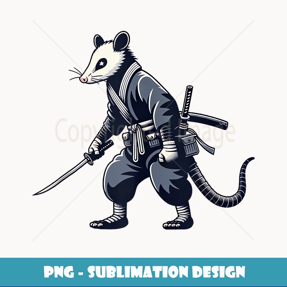 Anime Opossum Ninja Samurai Wild Animal Martial Art Lover - | Inspire ...