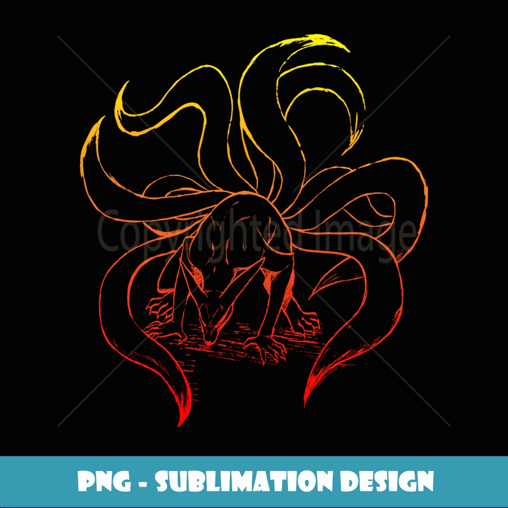 Naruto Shippuden Nine Tails Gradient Outline - PNG Transpare | Inspire ...
