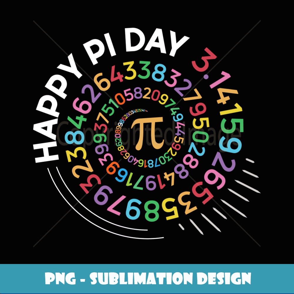 Happy Pi Day Math Teacher Colorful Spiral Pi Numbers 3.14 - | Inspire ...
