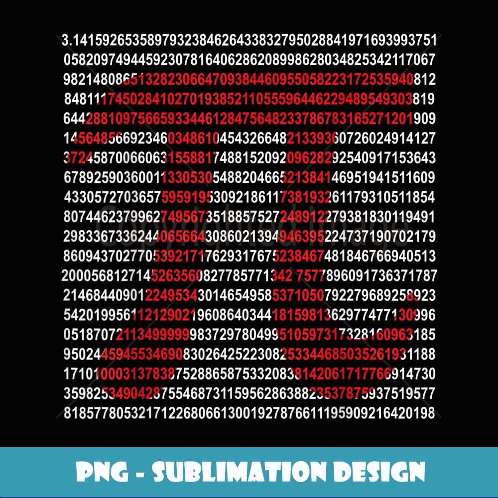 First 1000 Digits of Pi, Pi Day - PNG Transparent Sublimatio | Inspire ...