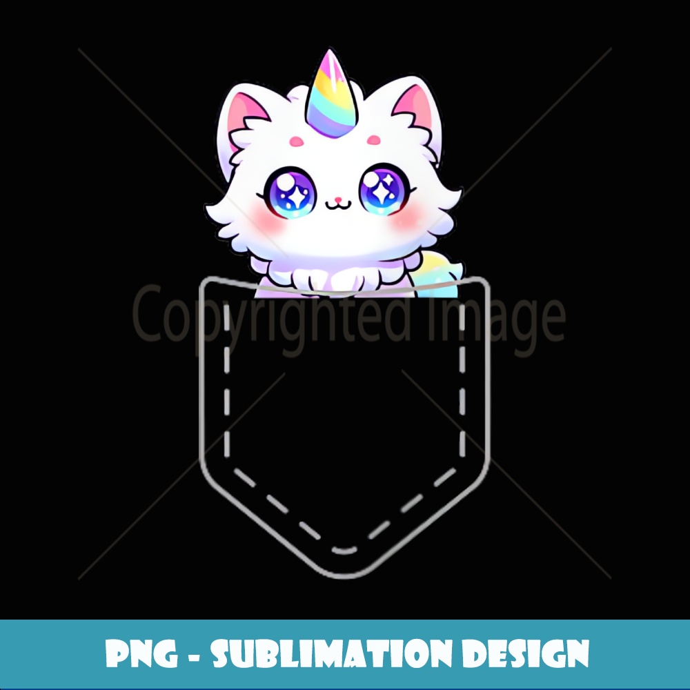 Kawaii Anime Pocket Kittycorn Kids Womens - PNG Transparent | Inspire ...