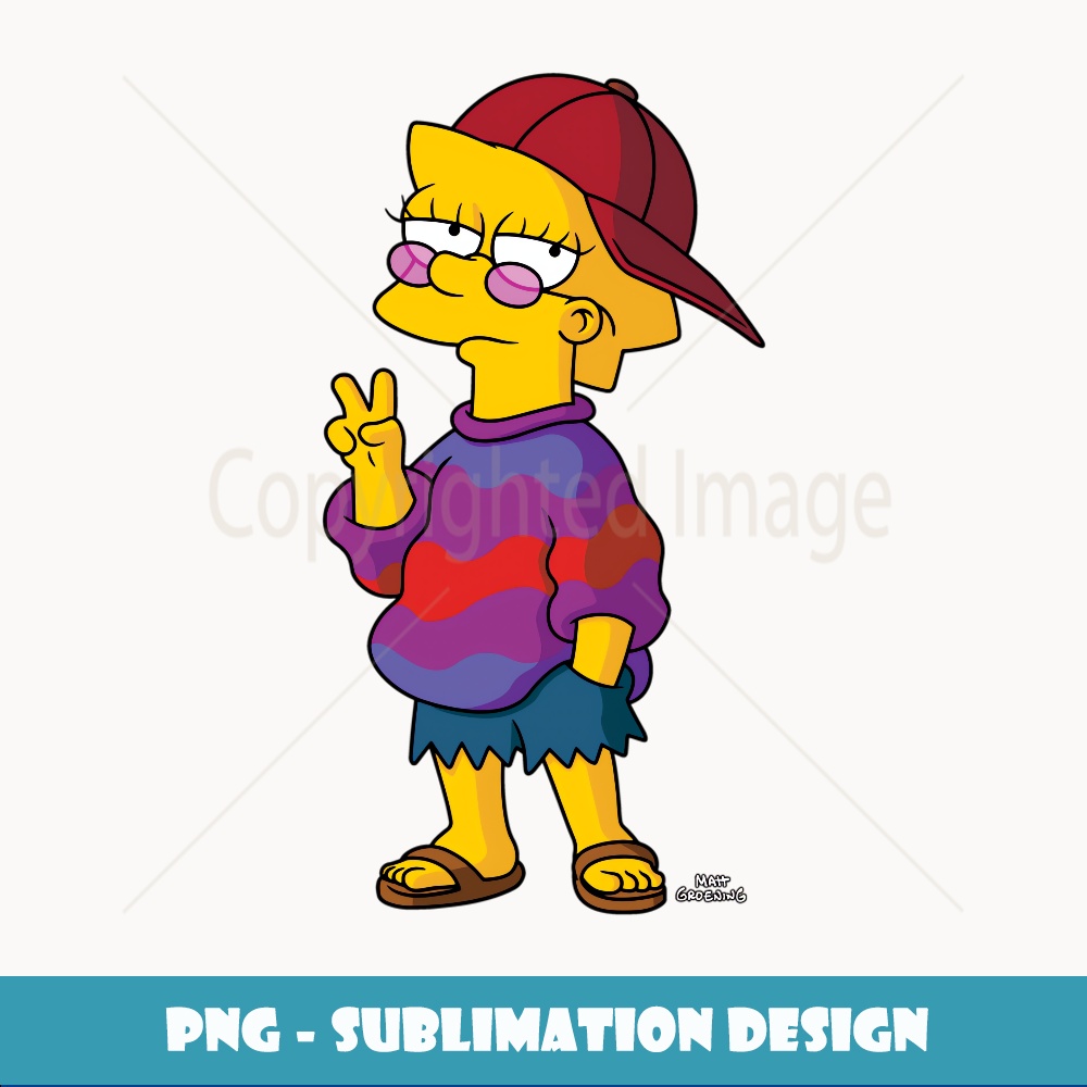 The Simpsons Cool Kid Lisa - Retro PNG Sublimation Digital D | Inspire ...
