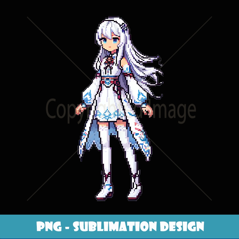 Kawaii Anime Girl Pixel Waifu Cute Fantasy Princess - Premiu | Inspire ...
