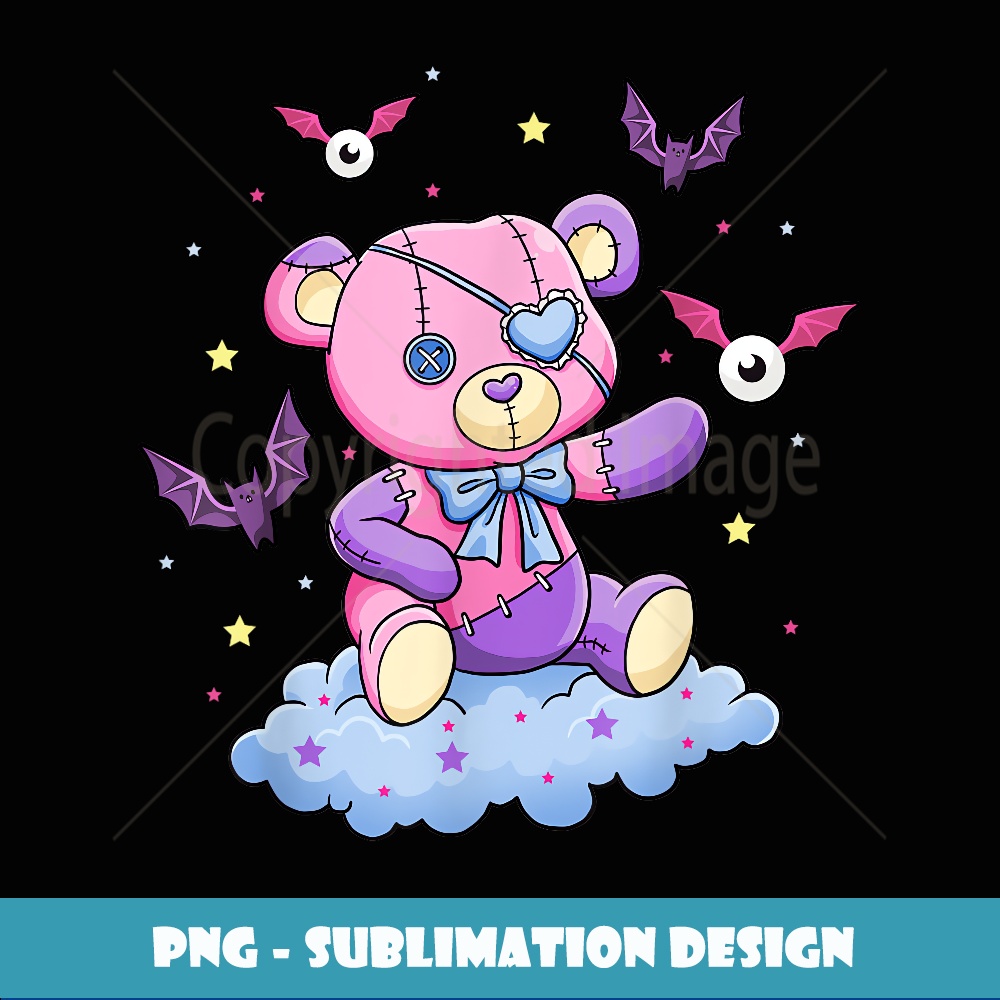 Pastel Goth Teddy Bear Kawaii Pink Witch Scary Cute Bear - C | Inspire ...