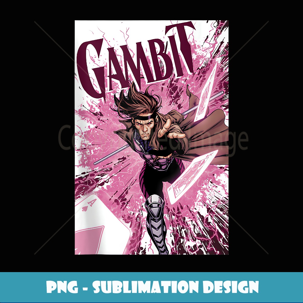 Marvel Gambit Action Pose Logo Portrait Poster - Modern Subl | Inspire ...
